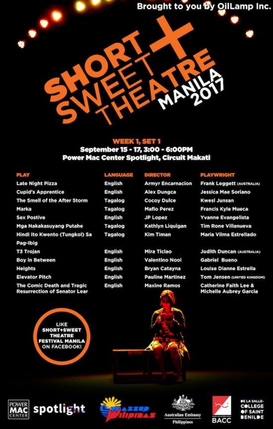 Australia's Short+Sweet Theatre is Back in Manila!