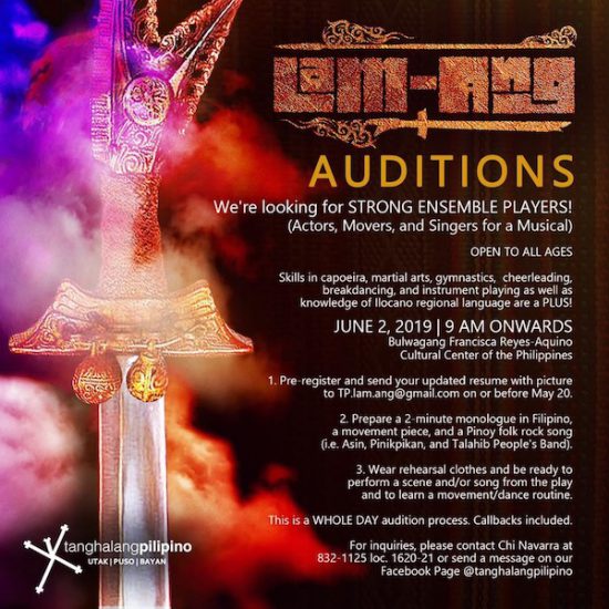 "Lam-ang" Musical Set to Open this November