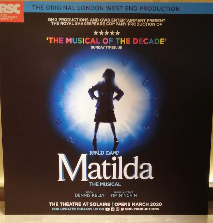 "Matilda" Coming to Solaire in 2020